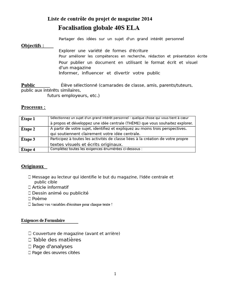 Projet de Magazine | PDF | Publicité