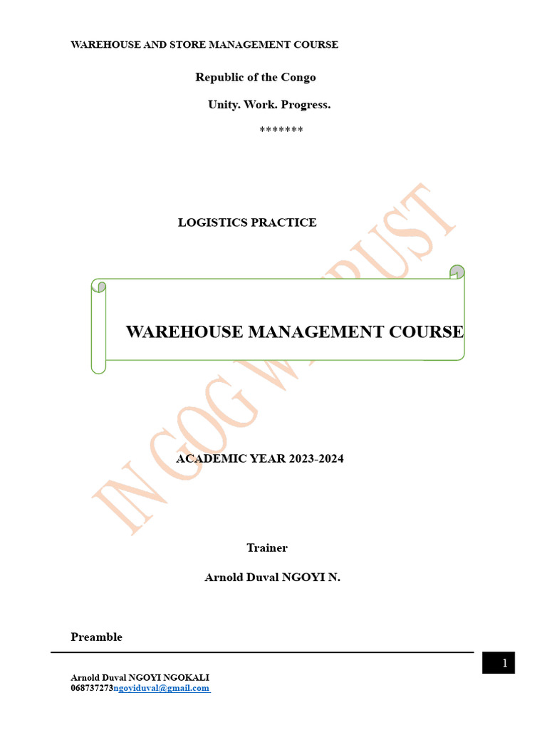 Chapter I Warehouse Management | PDF | Warehouse | Logistics