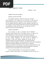 Audit Engagement Letter Example | PDF | Audit | Internal Control