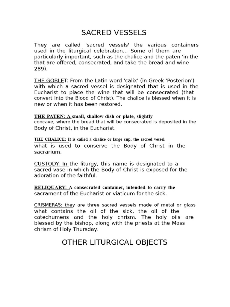 SACRED CUPS | PDF | Eucharist | Mass (Liturgy)