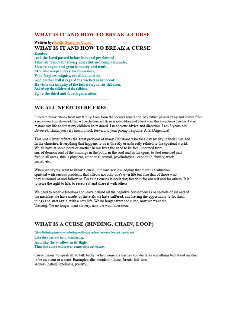 What It Is and How To Break A Curse | PDF | Demons | God