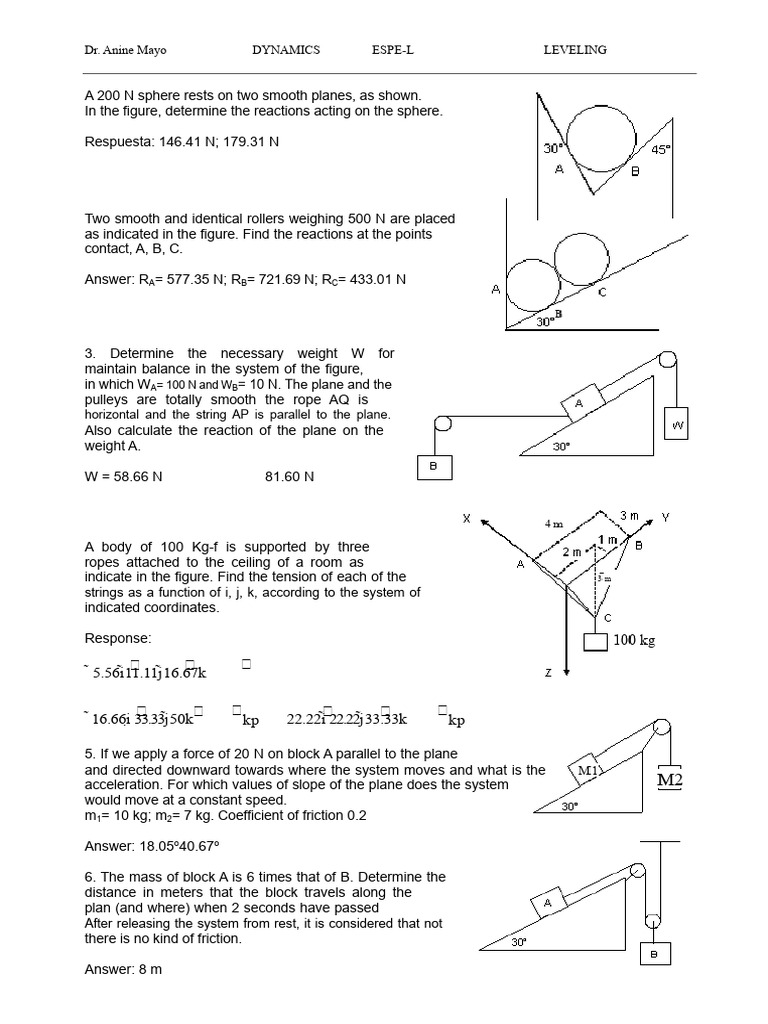 20Problems.Dynamic Owl | PDF | Force | Tension (Physics)