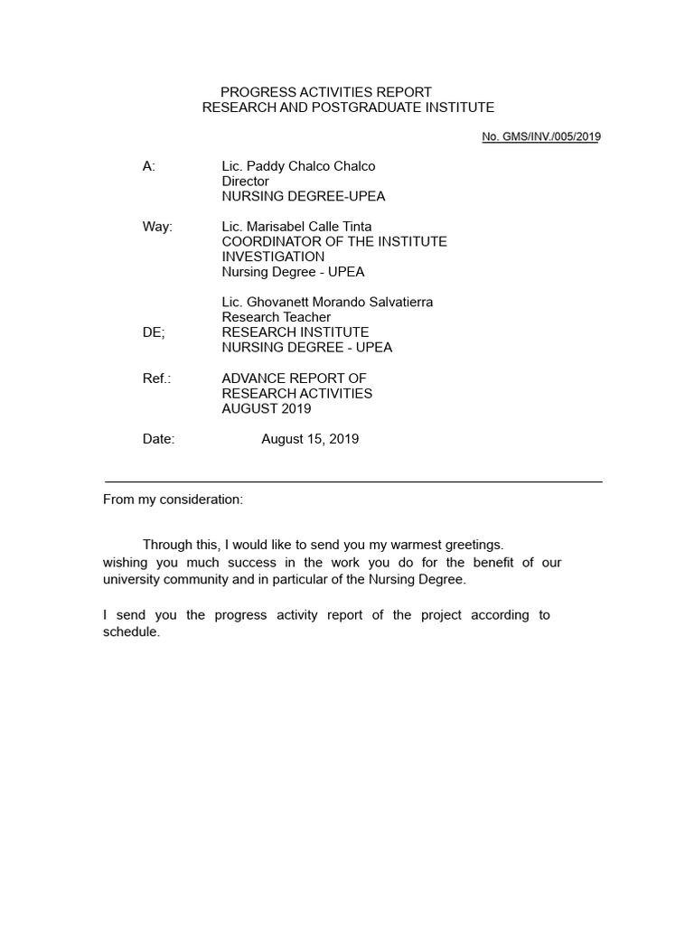 Activity Progress Report | PDF | Academic Degree | University
