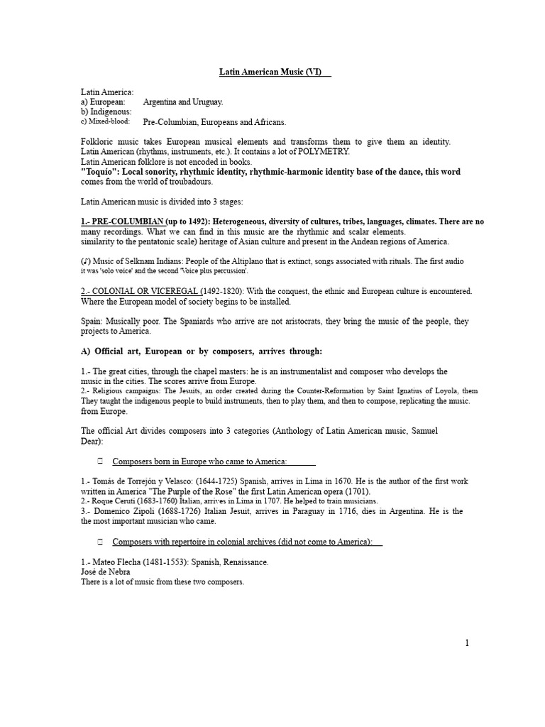 History of Music Latin American | PDF | Quartet | Chamber Music