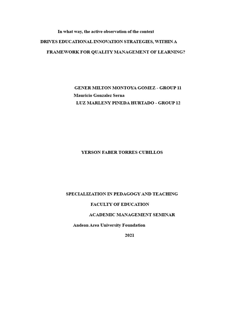 Driving Educational Innovation through SWOT Analysis | PDF | Swot ...