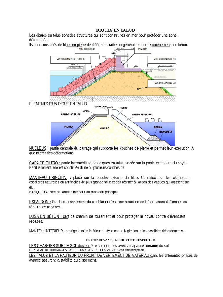 Construction de digues en talus | PDF | Béton | Digue