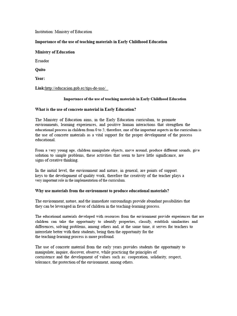 Teaching Materials in Early Education | PDF | Creativity | Attitude ...