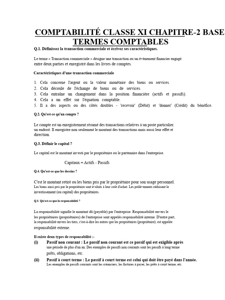 Termes Comptables Essentiels en XI | PDF | Comptabilité | Inventaire