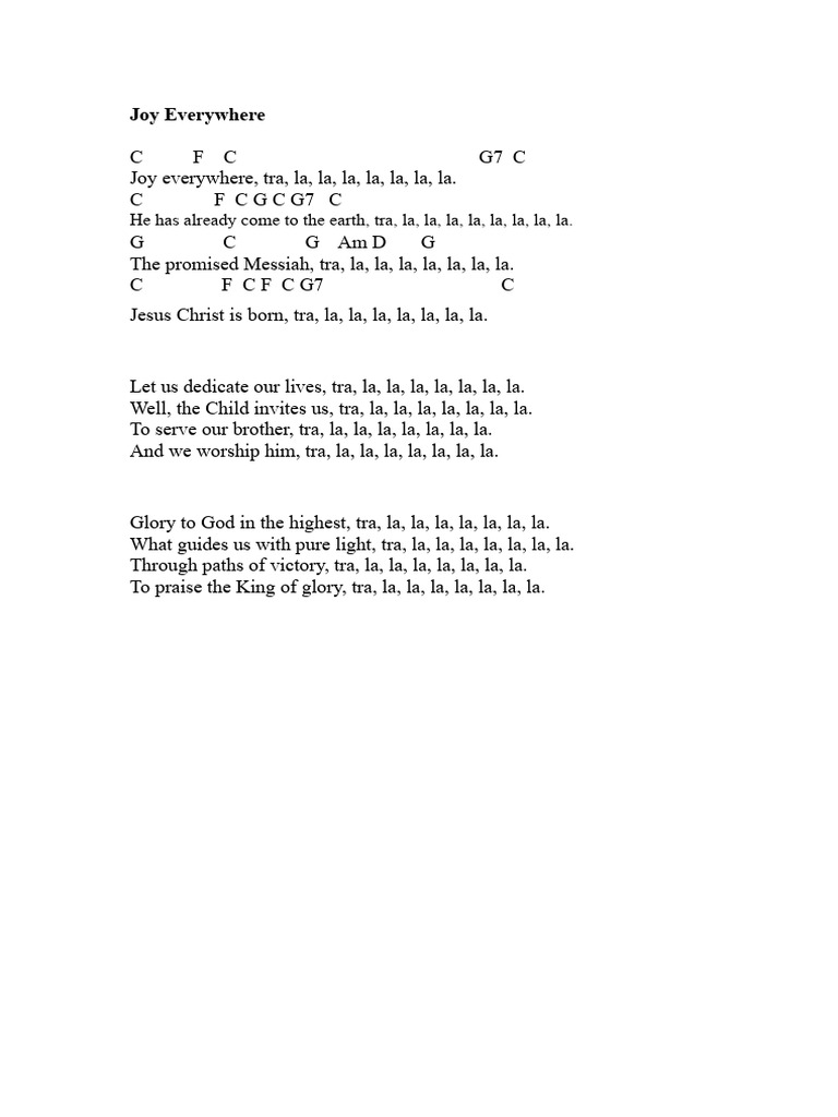 Joy Everywhere lyrics | PDF