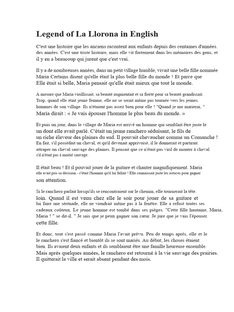 Légende de La Llorona : Histoire Tragique | PDF