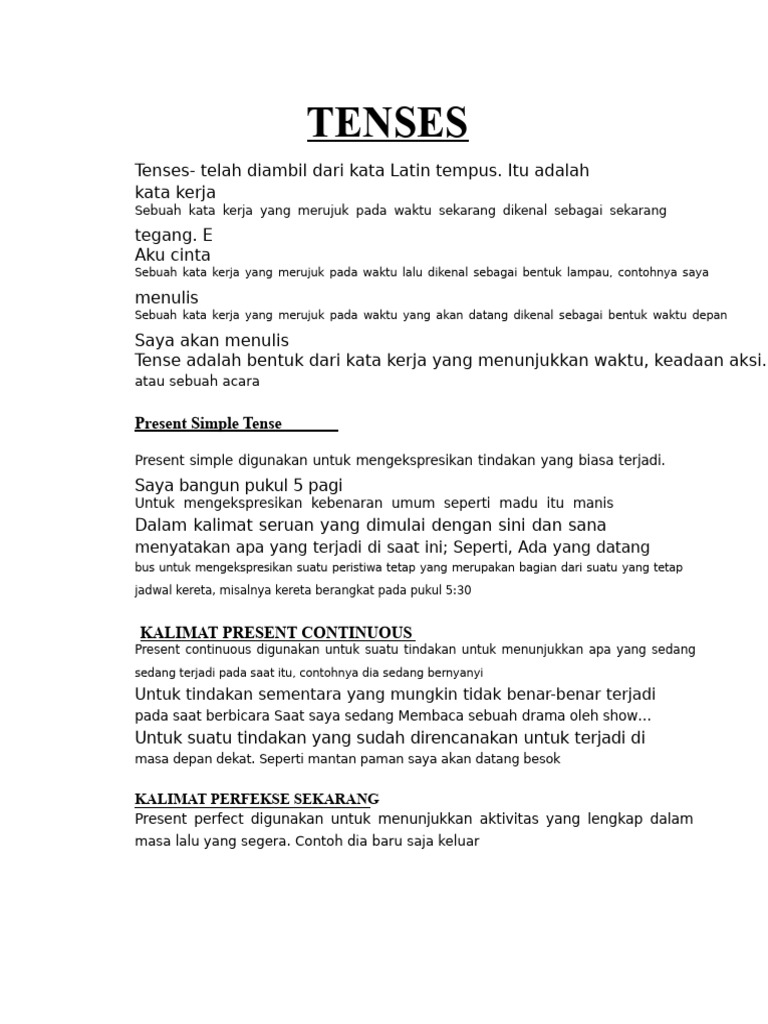 TENSES.docx | PDF