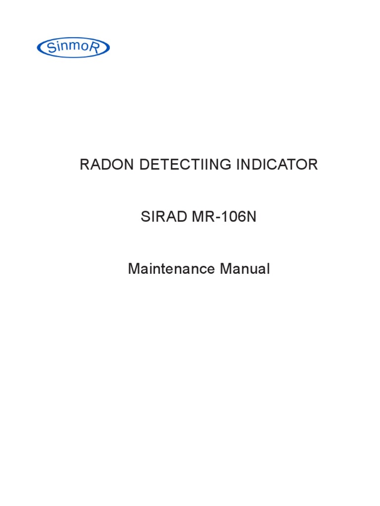 Radon Gas Detector Monitor Indicator SIRAD MR-106N USB Manual | PDF ...