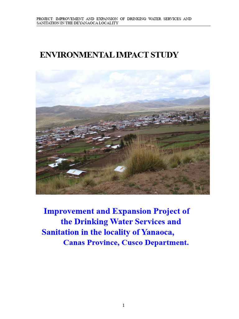 Yanaoca Water and Sanitation Project EIA | PDF | Sanitation ...