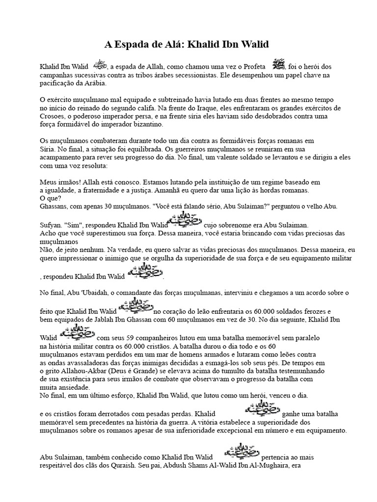 Khalid Ibn Al Walid | PDF | Síria | Maomé