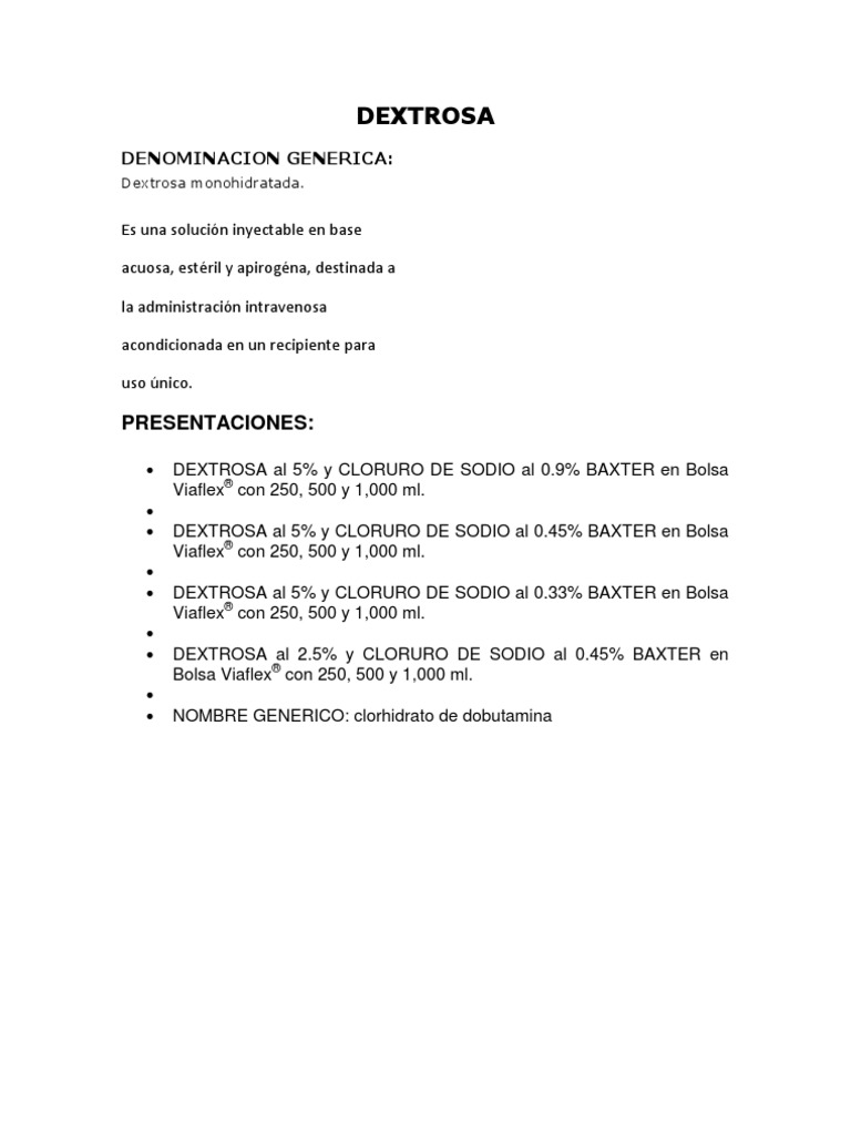 DEXTROSA Imprimir | PDF | Diabetes mellitus | Metabolismo