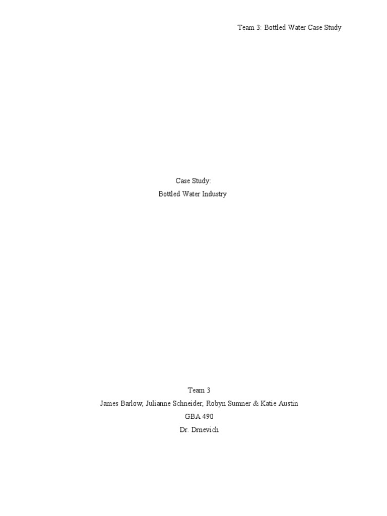 Bottled Water Case Study | PDF | Bottled Water | The Coca Cola Company