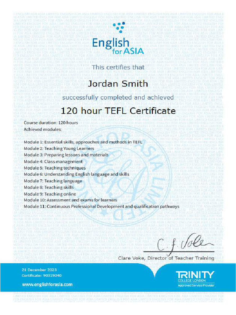120 Hour TEFL Certificate | PDF
