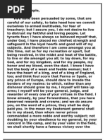 Queen Elizabeth I's Speech To The Troops at Tilbury, 1588 | PDF ...
