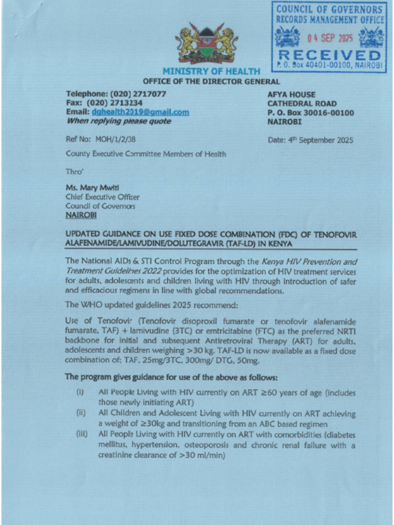 Counties - Updated Guidance On Use Fixed Dose Combination (FDC) of ...