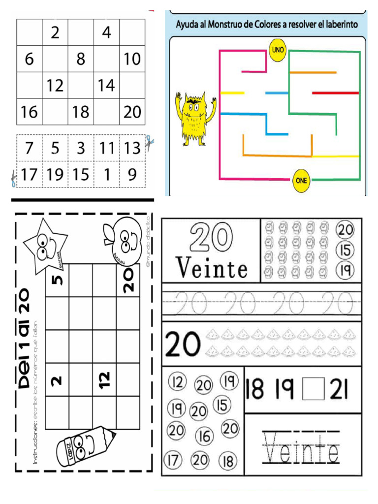 Actividad de Los Numeros 10 Al 20 | PDF