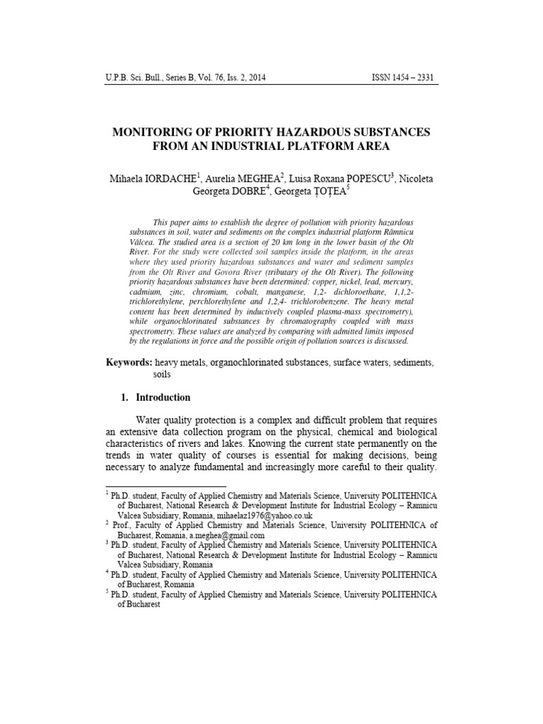 Monitoring of Priority Hazardous Substan | PDF | Nitric Acid | Water Pollution