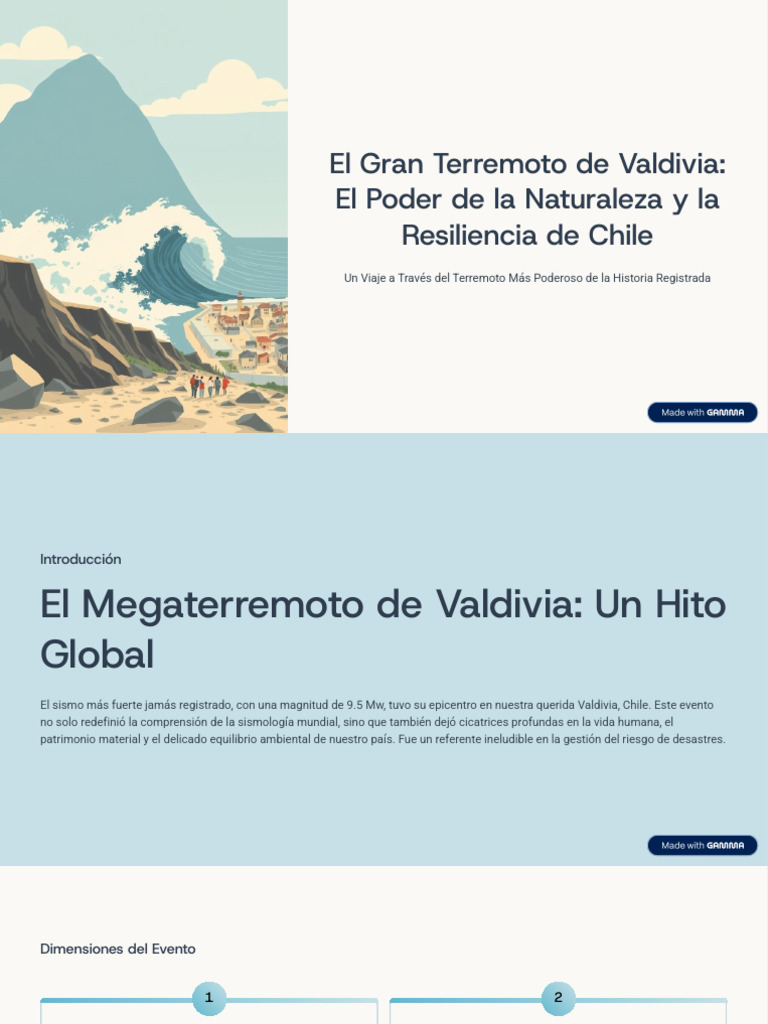 El Gran Terremoto de Valdivia El Poder de La Naturaleza y La Resiliencia de Chile | PDF ...
