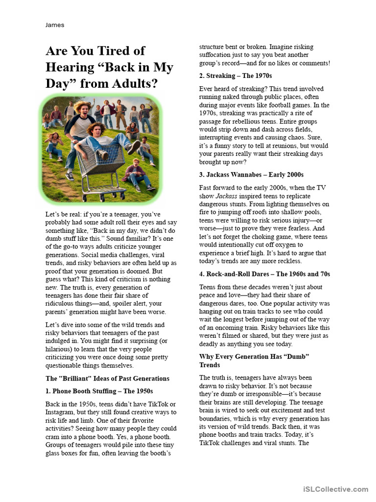 Generational Trends: Teens Then and Now | PDF | Adolescence