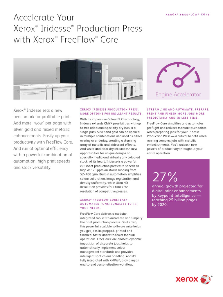 Xerox Iridesse Production Press - Brochure | PDF | Computing