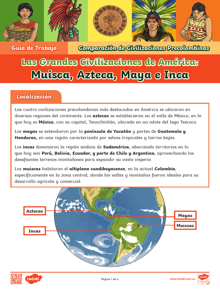 Guia de Trabajo Civilizaciones Prehispanicas Muiscas Mayas Aztecas e ...