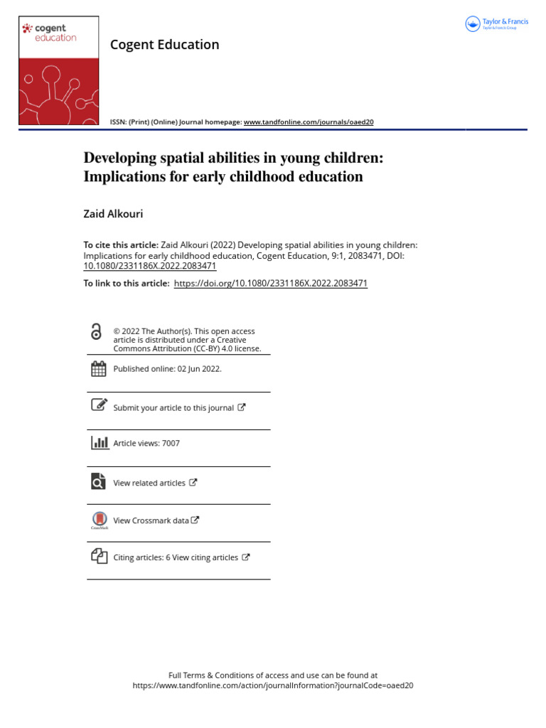 Developing Spatial Abilities in Young Children Implications For Early ...