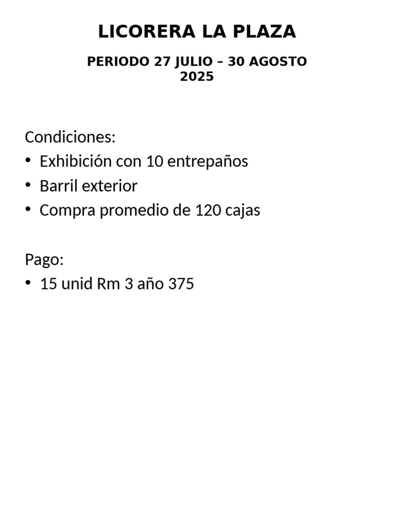 Licorera La Plaza Jul - Agos | PDF