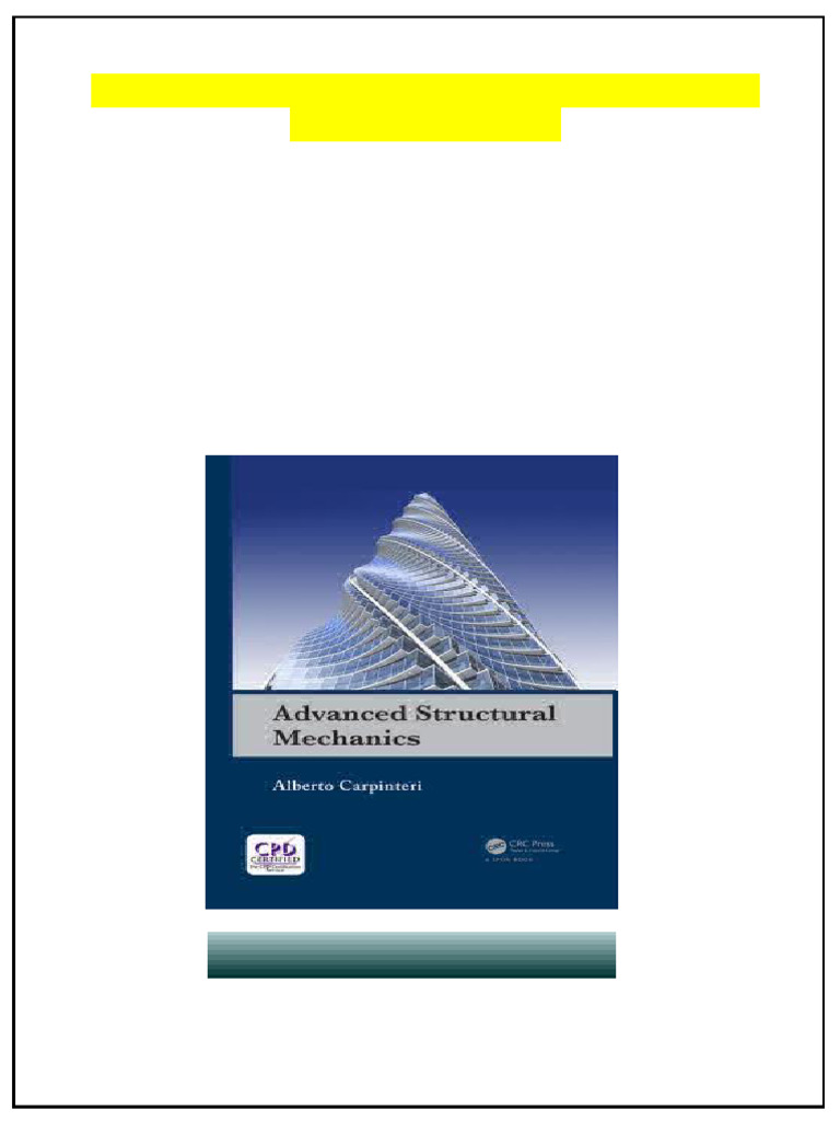 Advanced Structural Mechanics Alberto Carpinteri Available All Format | PDF | Beam (Structure ...
