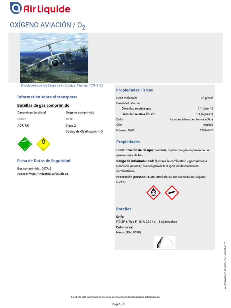 E0aeb547 OX GENO AVIACI N Es ES v1.7 | PDF | Oxígeno | Combustión