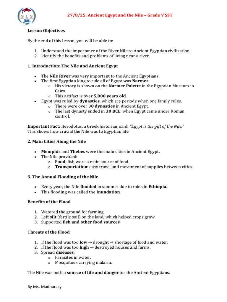 SST Ancient Egypt & Nile | PDF