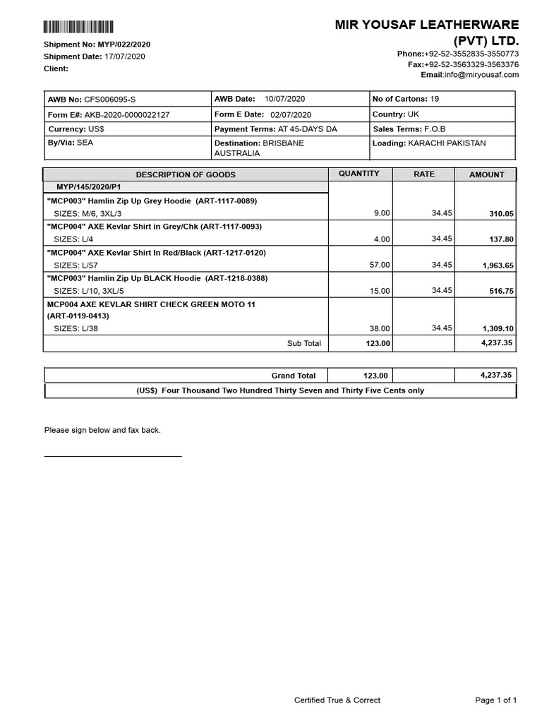 Report Shipment | PDF
