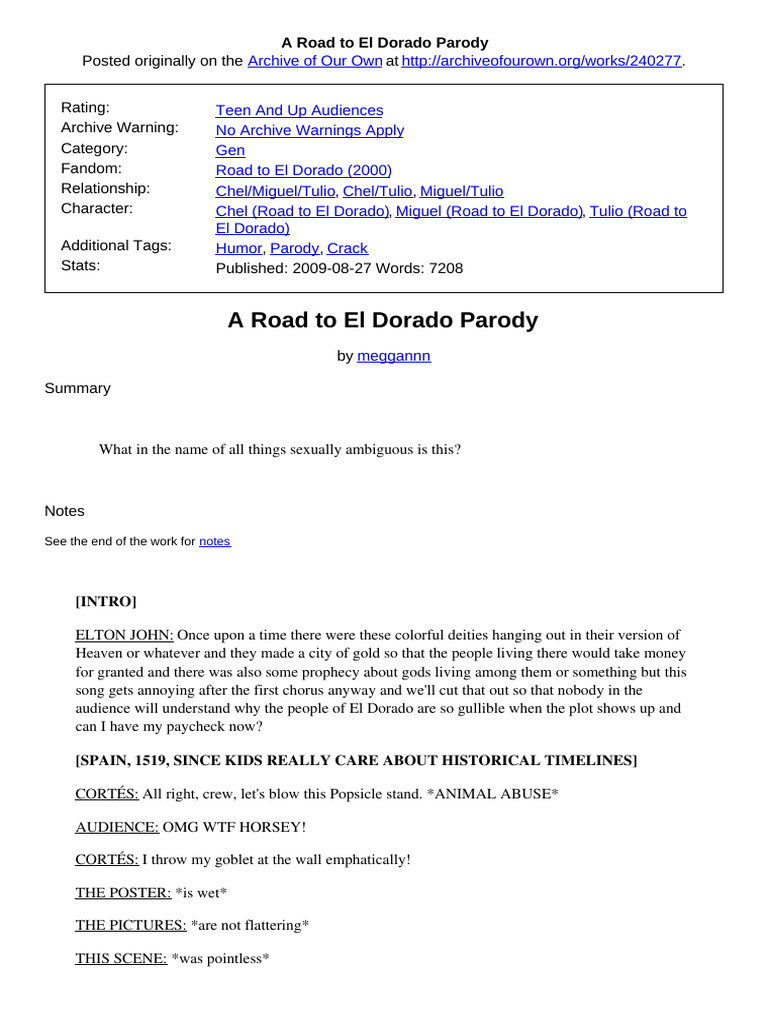 A Road To El Dorado | PDF