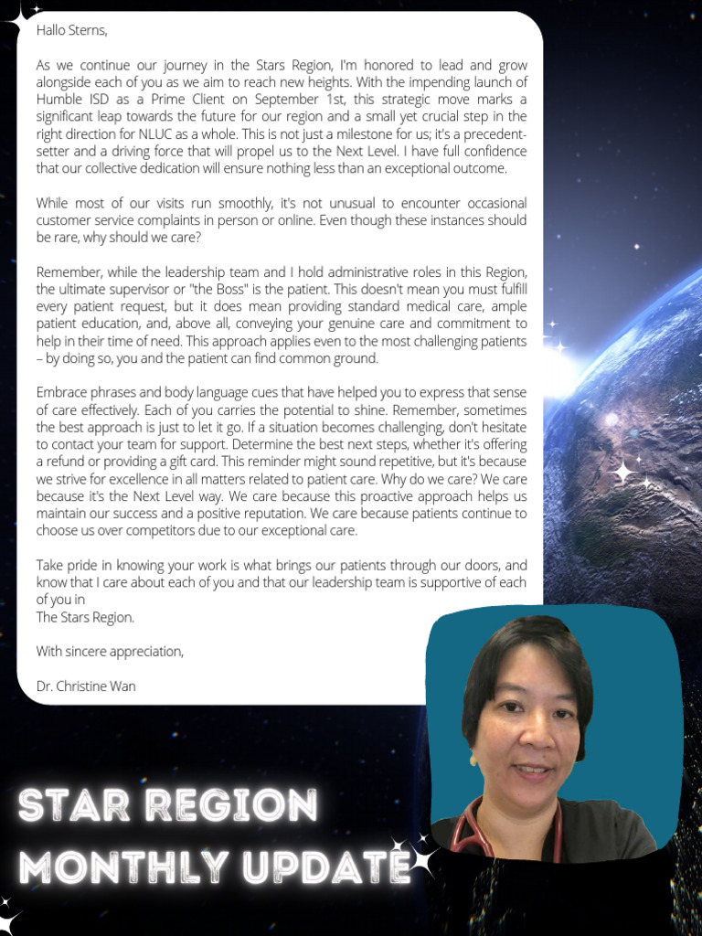 Star Region - August Monthly Newsletter | PDF | Leadership | Compassion