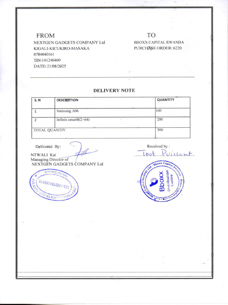 Delivery Note | PDF