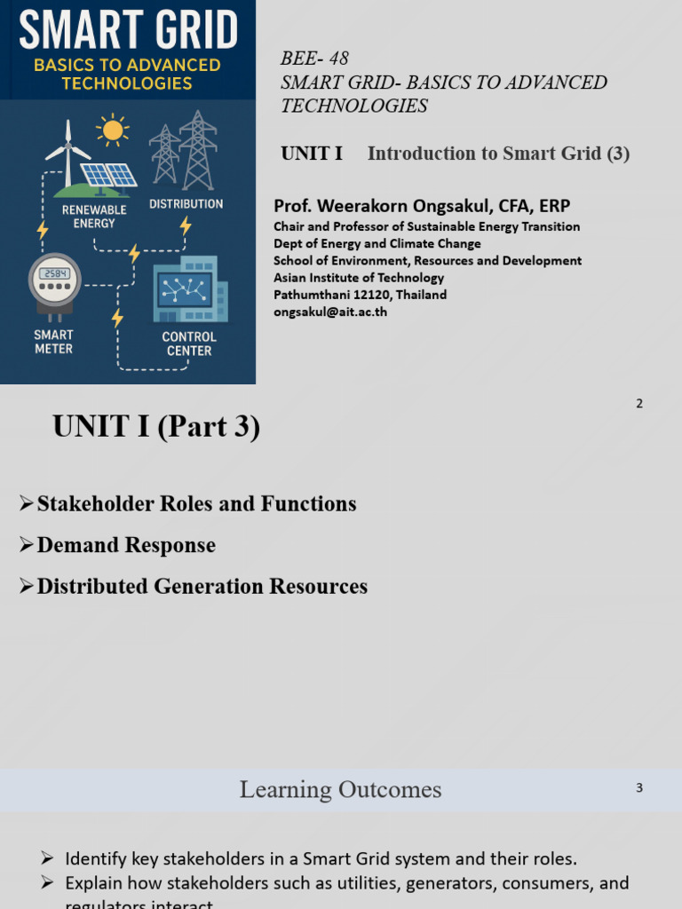 Unit1 Part3 Bee - 48 Smart Grid Rev | PDF | Distributed Generation | Energy Storage