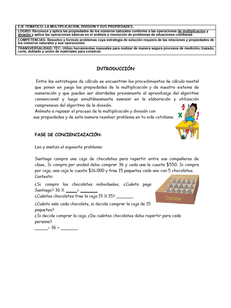 Guia de Actividad de Refuerzo Tablas y Division | PDF | División (Matemáticas) | Multiplicación