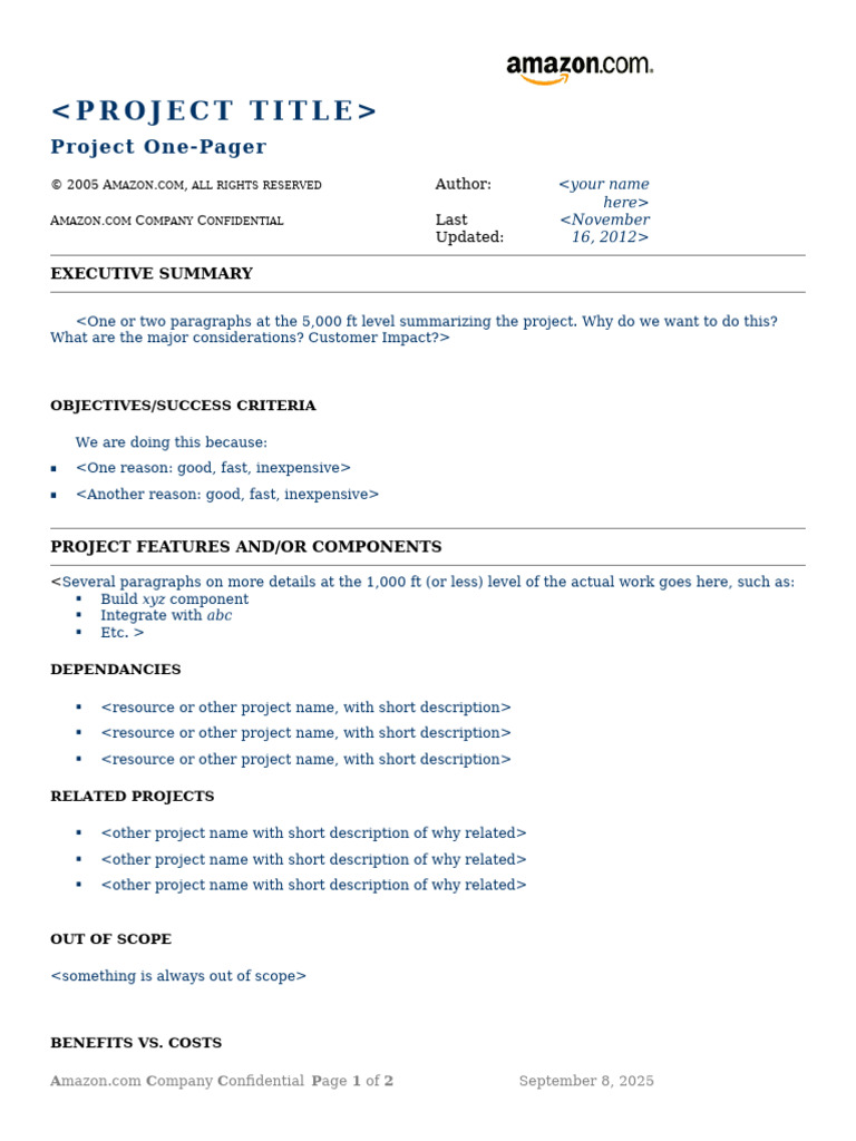 One Pager Template | PDF