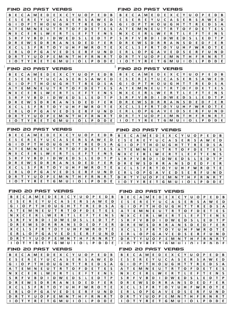 Wordsearch Irregular Verbs Past Simple | PDF
