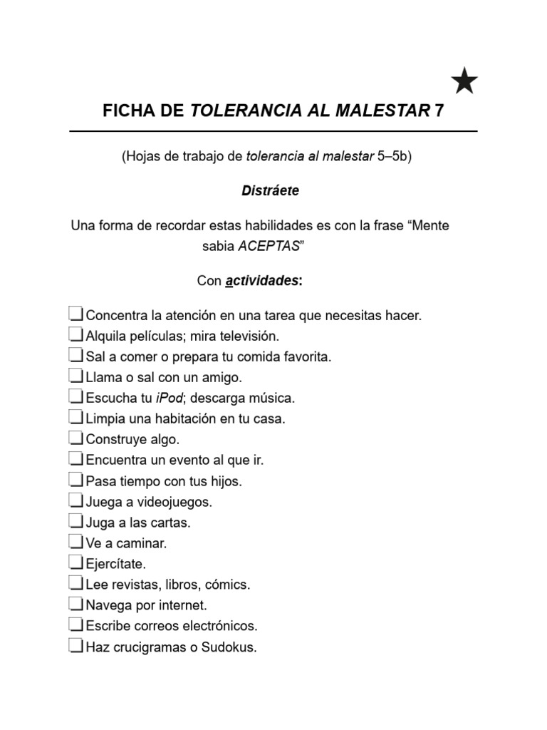 Estrategias para Aumentar la Tolerancia al Malestar | PDF