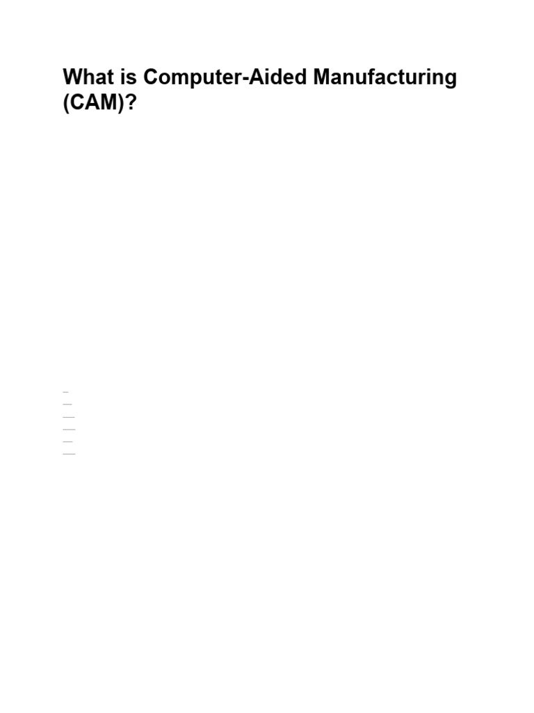 Understanding Computer-Aided Manufacturing | PDF | Computer Aided ...