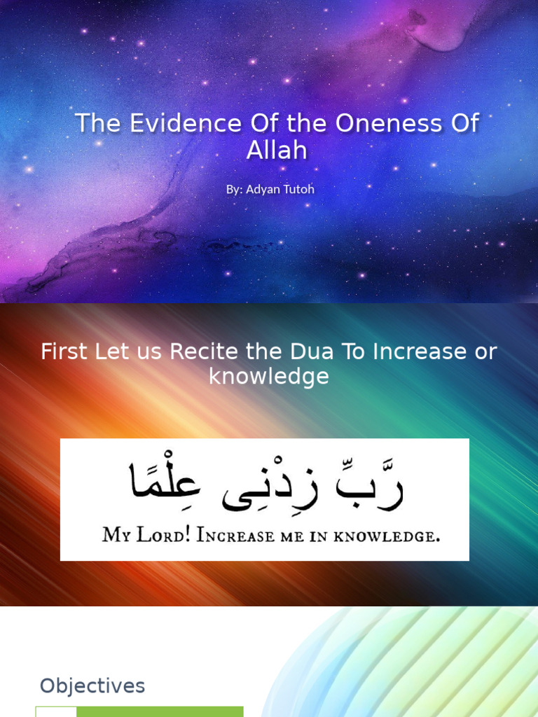 Rehana - Updated - GR 7 - The Evidence of The Oneness of Allah | PDF | Tawhid | God In Islam