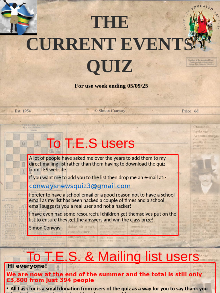 Simon Conway's Current Affairs Quiz | PDF