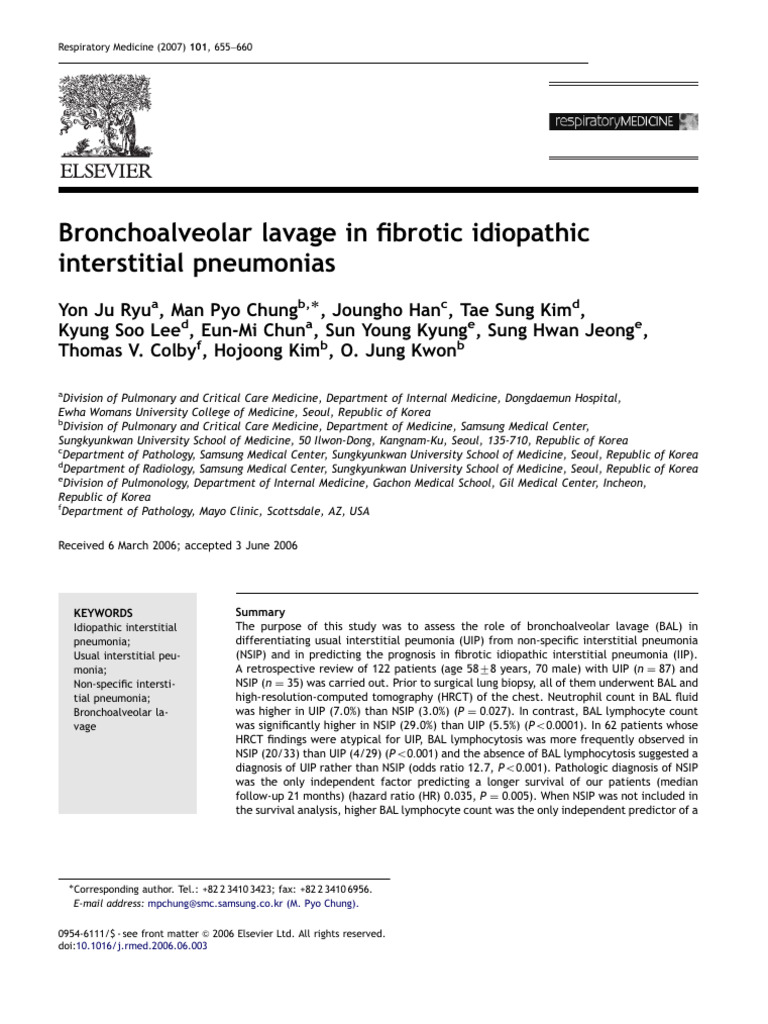 Bronchoalveolar Lavage in ILD | PDF | Pulmonology | Respiratory System