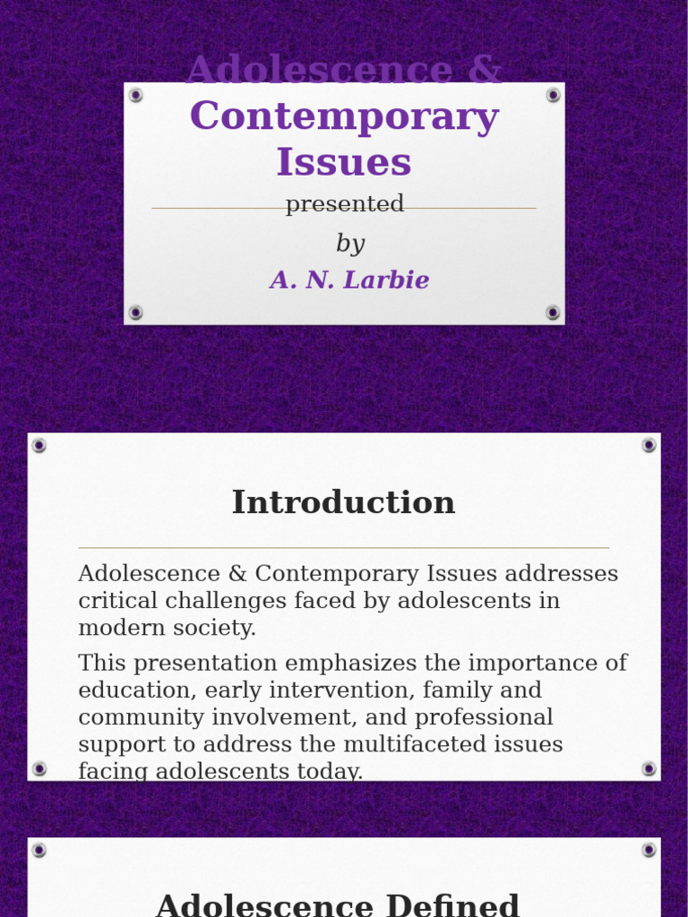 Adolescents Contemporary Issues | PDF | Adolescence | Psychoanalysis