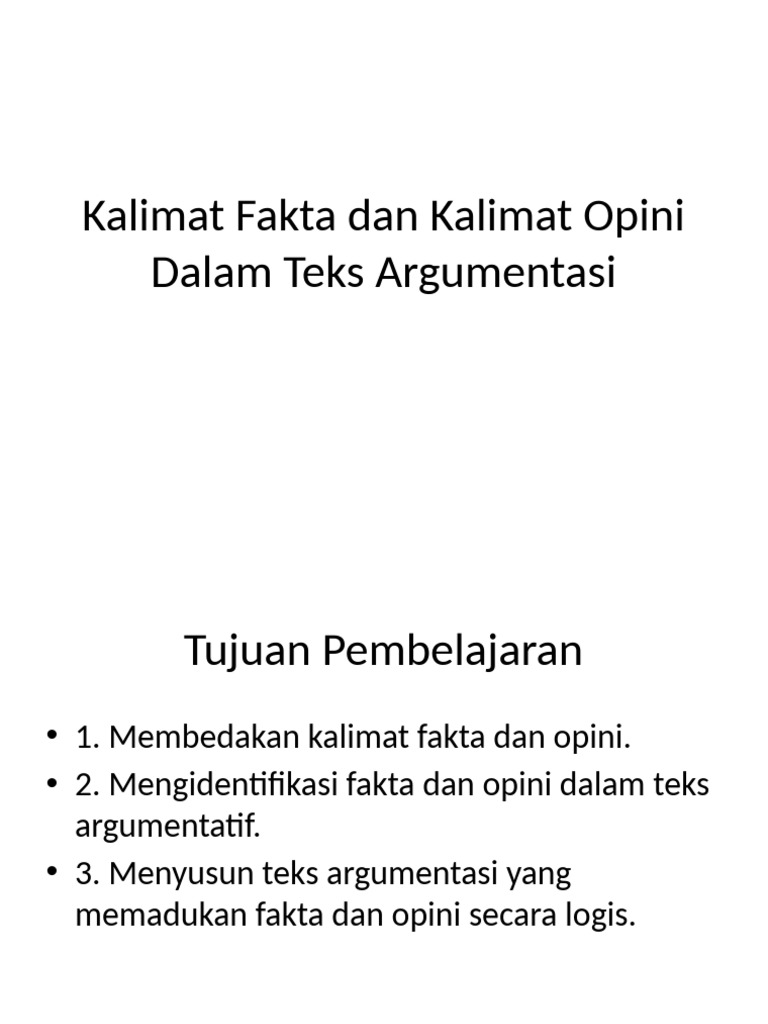 Contoh Kalimat Fakta dan Opini | PDF