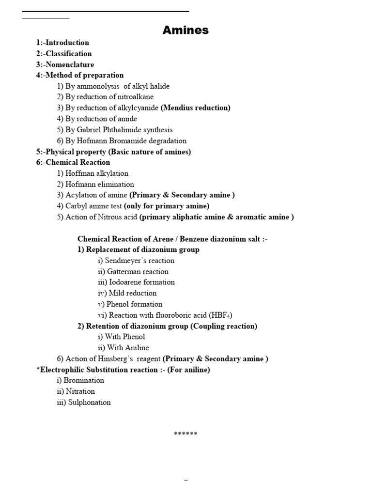 Comprehensive Guide to Amines | PDF